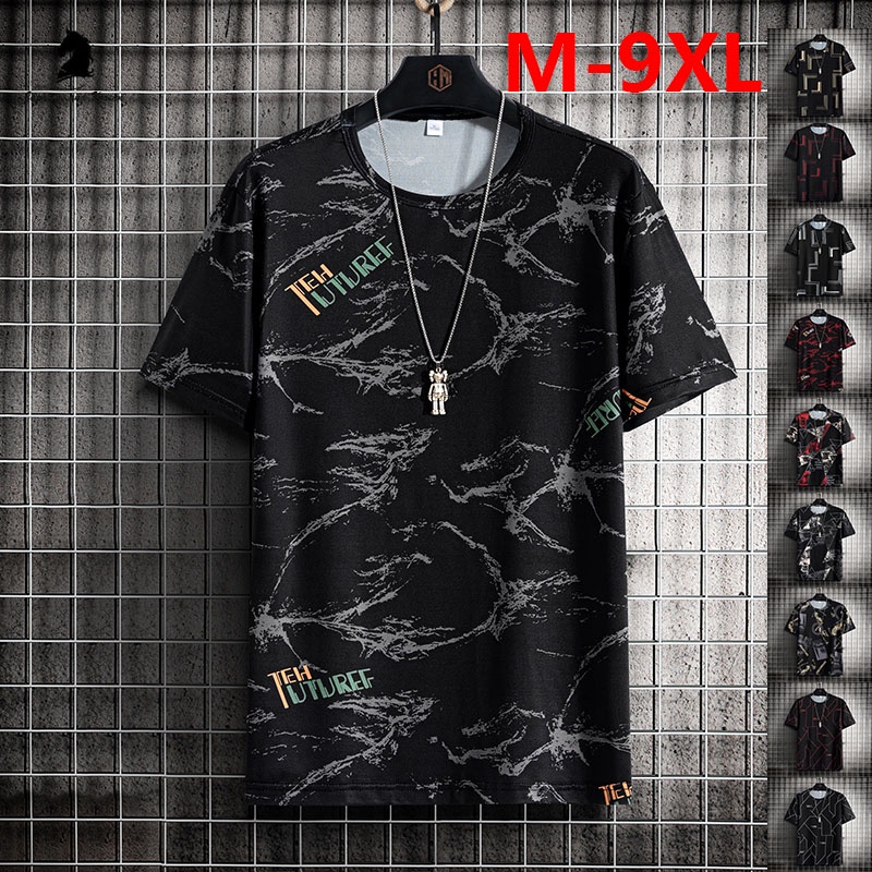 【多色可選】M-9XL 冰絲速乾短袖T恤 運動上衣男 夏季韓版潮流大尺碼T恤 胖子男生衣服 | 蝦皮購物