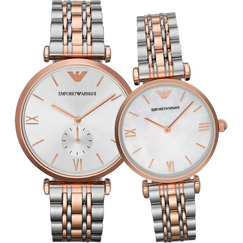 【擁樂_Viown ★】Emporio Armani 時尚玫瑰金男女情侶對錶 玫瑰金 (AR1677+AR1683) | 蝦皮購物