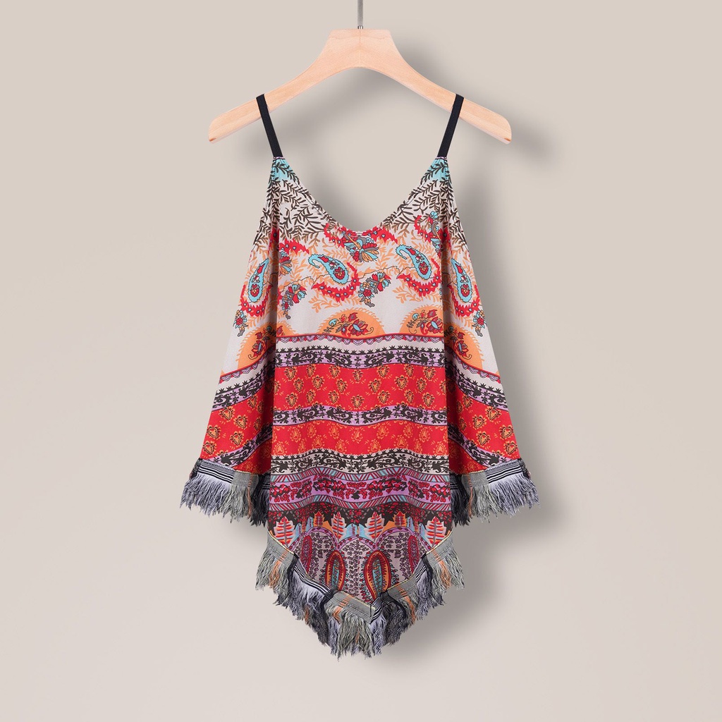 【pico bird】泰國Cher設計師款細肩帶流蘇背心 | 蝦皮購物