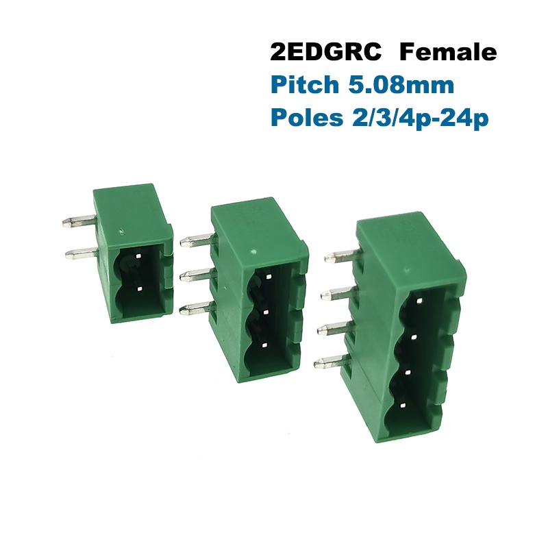 10/5pcs間距5.08mm插入式pcb螺絲接線端子連接器2edgk/ka/vc/rc/v/r公母2/3/4/5/6/ | 蝦皮購物