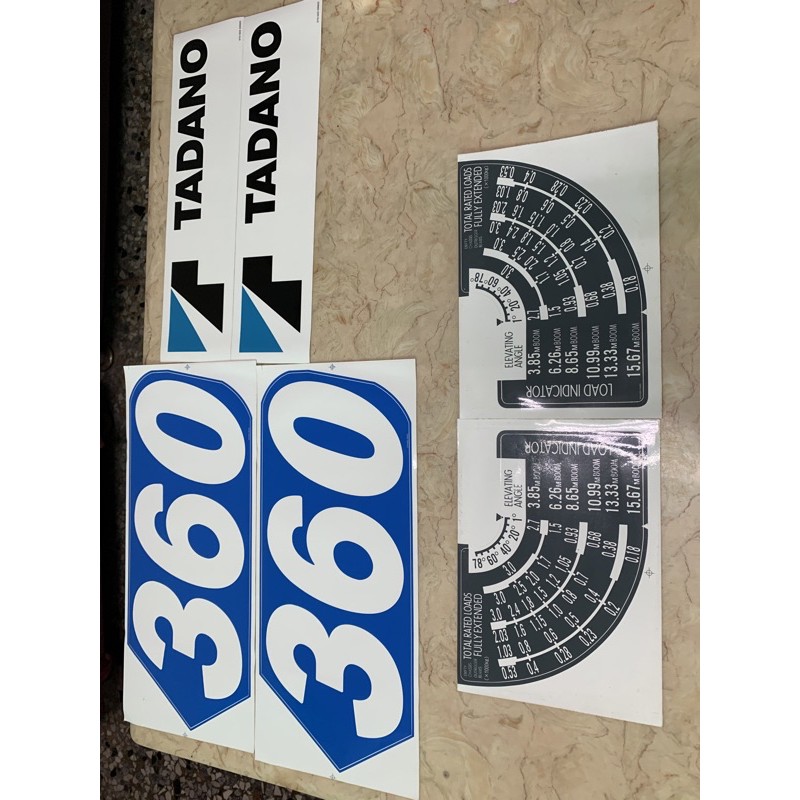 [張總3C] 數量有限！TADANO 360 吊車 吊桿貼紙 吊臂貼紙 角度表 | 蝦皮購物