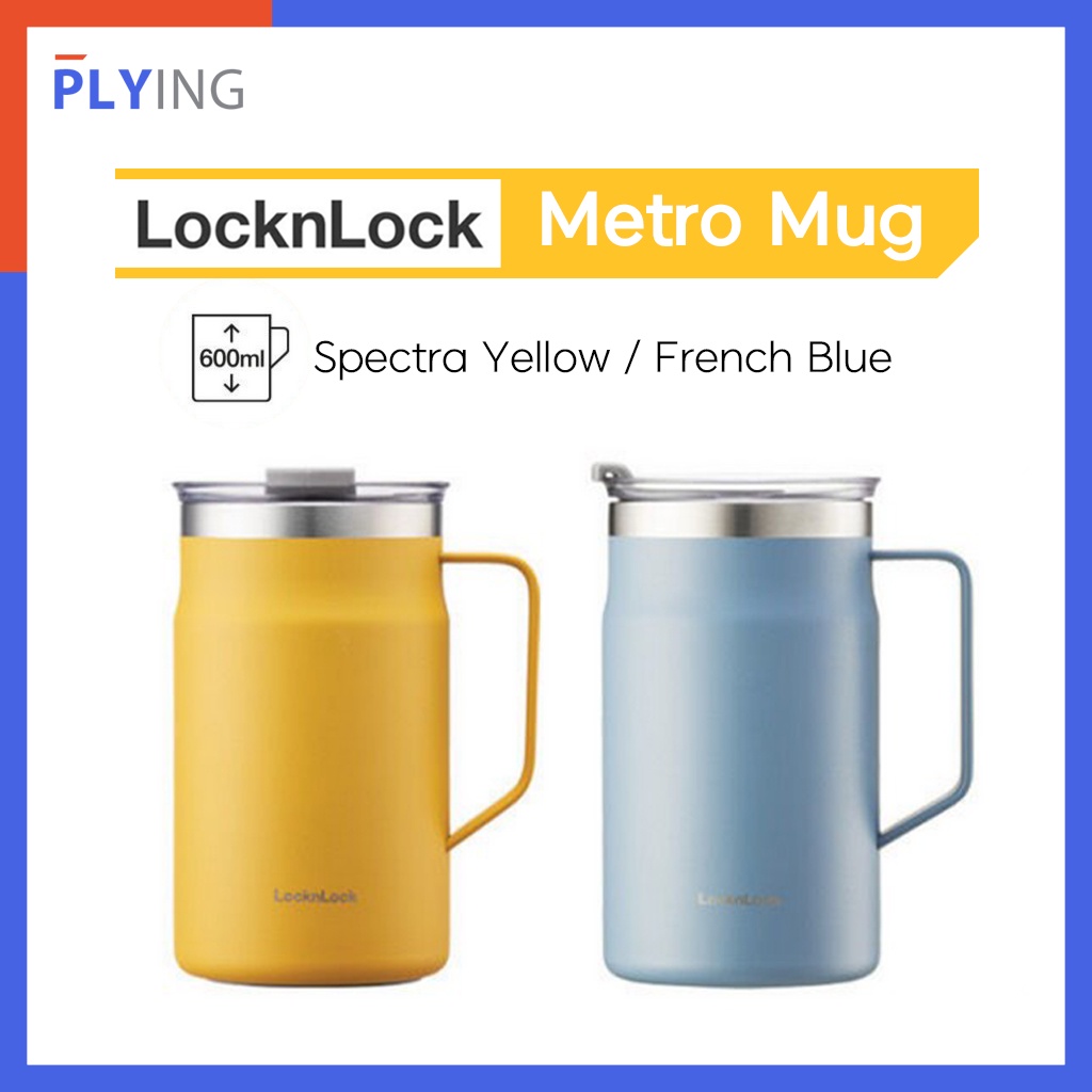 [LocknLock] Lock & LOCK Metro Mug 帶把手和蓋子雙壁不銹鋼隔熱通風口尺寸 600ml 2 | 蝦皮購物