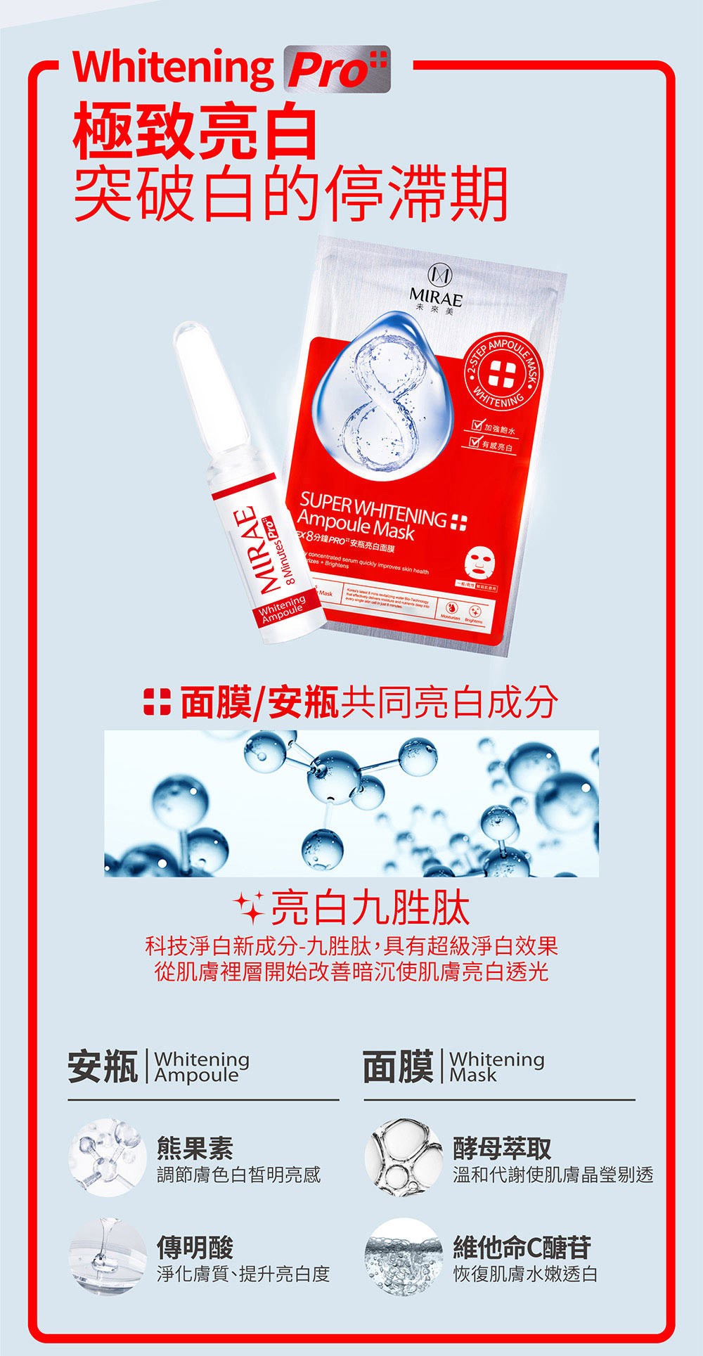 【MIRAE 未來美】EX8分鐘PRO安瓶面膜(3面膜+3安瓶/盒)(保濕 亮白 水潤 台灣 韓國面膜 術後面膜 推薦) | 蝦皮購物