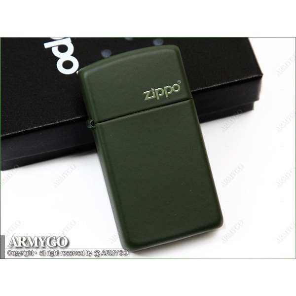 【ARMYGO】ZIPPO原廠打火機-軍綠色烤漆(窄版) No.1627ZL | 蝦皮購物