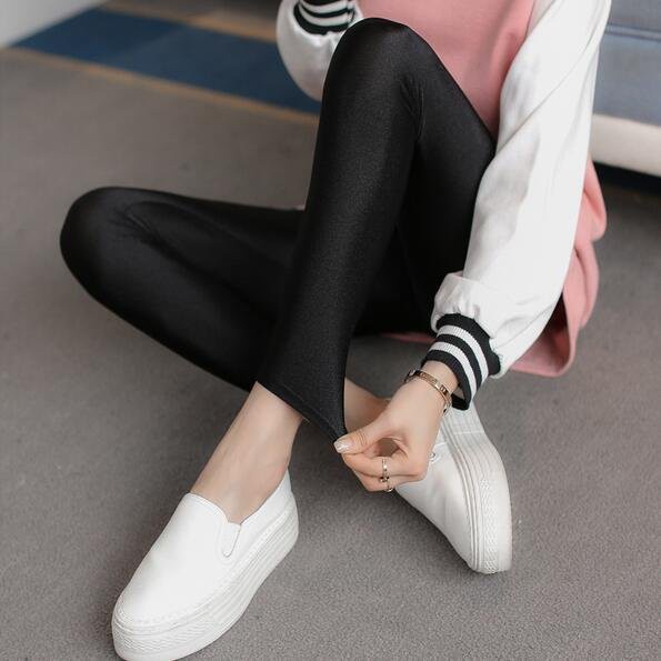 長褲 內搭褲 鬆緊腰 中大尺碼 XL-5XL 新款打底褲光澤褲胖MM加肥加大九分踩腳外穿褲4F054-6778.胖胖美依 | 蝦皮購物