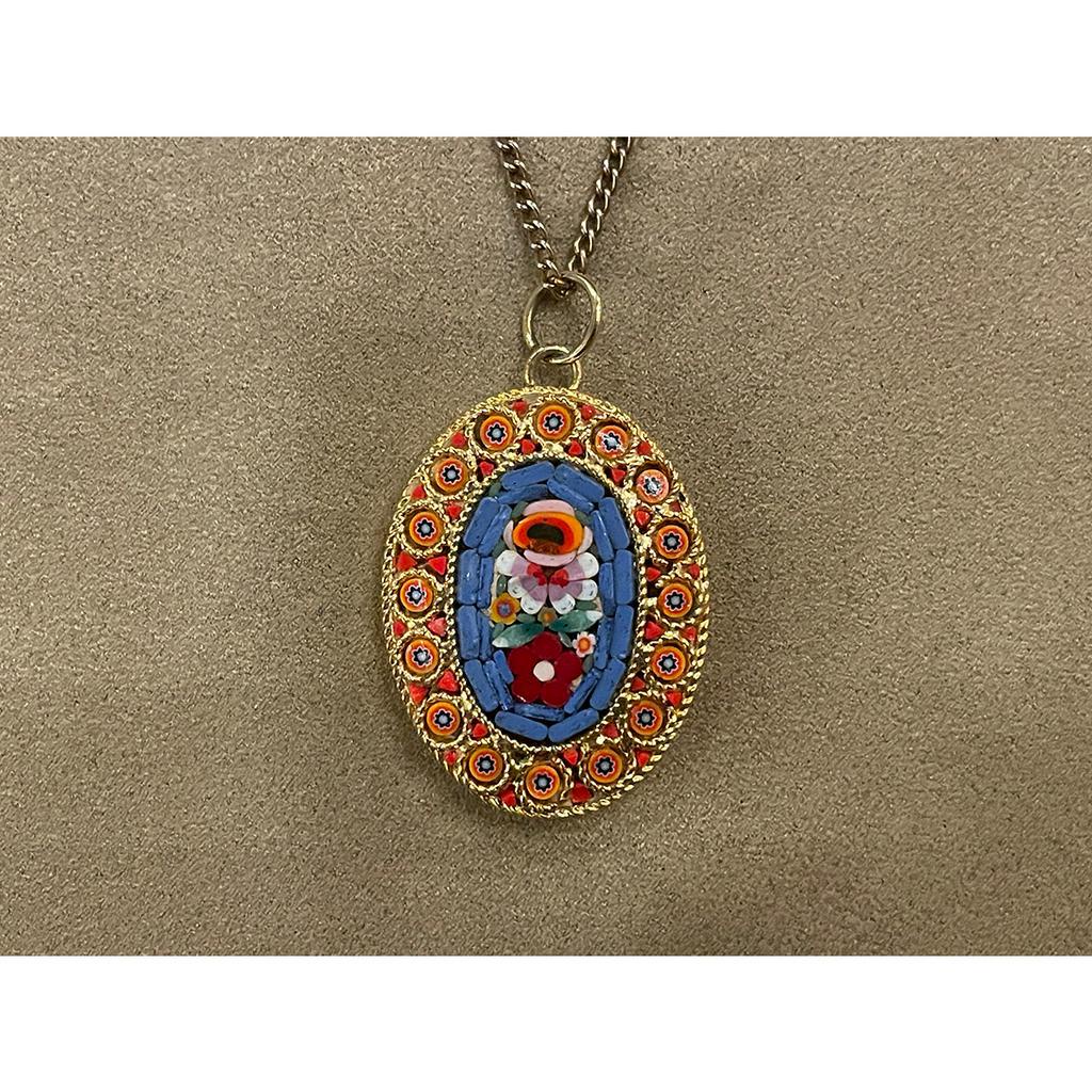 #19世紀 義大利手工黃銅鑲崁馬賽克項鍊 #323062 | 蝦皮購物
