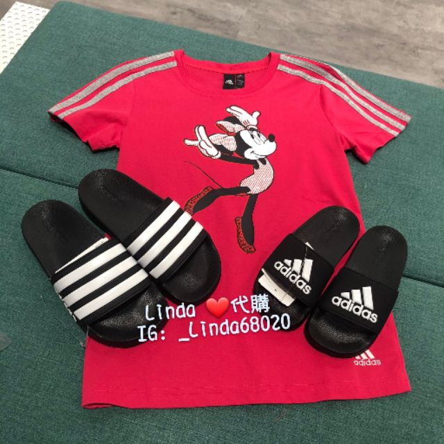 Linda ️代購 Adidas 小朋友 童鞋 童拖 中童 拖鞋 三線 G27625 三角 大Logo G27627 | 蝦皮購物