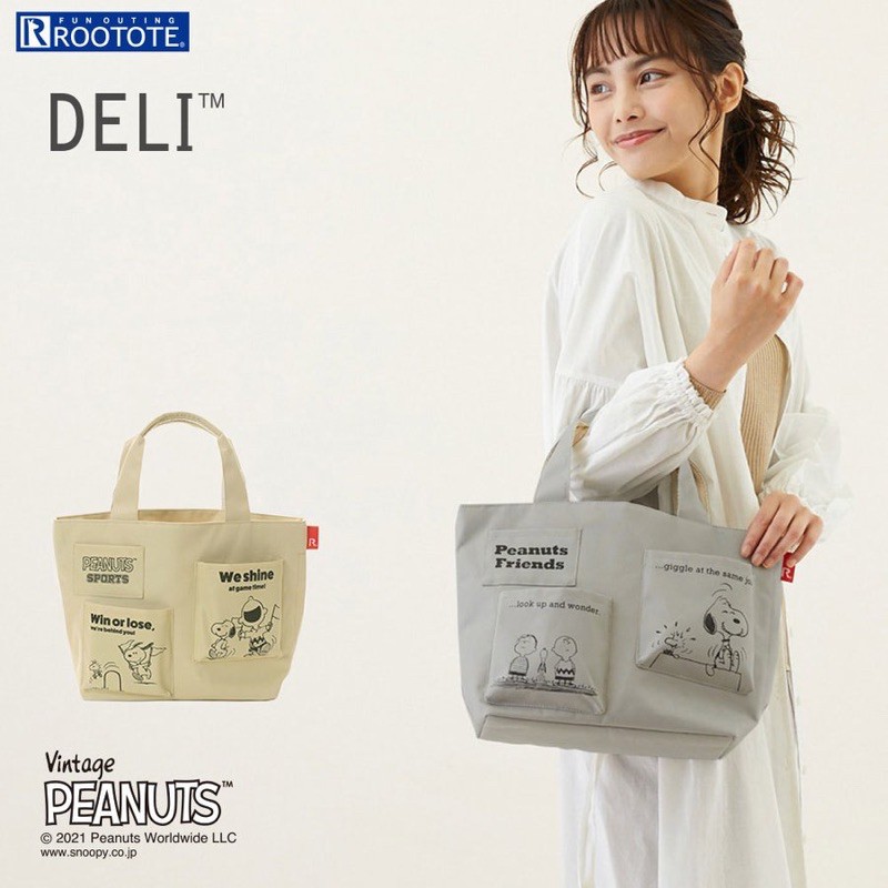 《Amigo》日本原裝 ROOTOTE PEANUTS SNOOPY 史努比 史奴比 帆布袋 手提袋 手提包 托特包 | 蝦皮購物