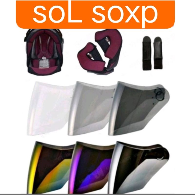 soL soxP SO-XP 原廠配件 內襯 鏡片 護目鏡 電鍍鏡片 四分之三 安全帽 | 蝦皮購物