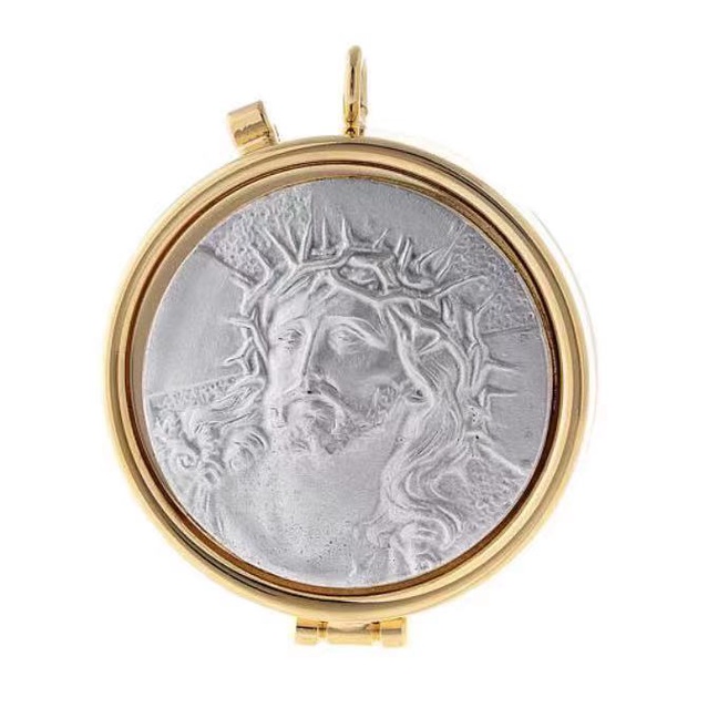 as86 意大利進口禮儀用銅鍍人物冠圖案圣體盒5.4cm | 蝦皮購物