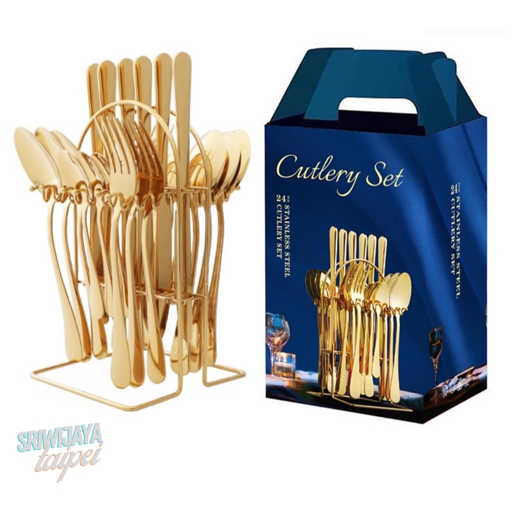 SENDOK SULTAN PREMIUM Cutlery Set Spoon 24Pcs 高級飯店不鏽鋼西餐刀叉湯匙勺 | 蝦皮購物