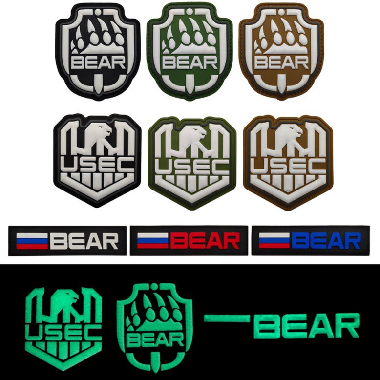 魔鬼氈逃離塔科夫PVC膠質臂章魔術貼USEC BEAR夜光徽章背包貼夜間識別章徽章布標 | 蝦皮購物