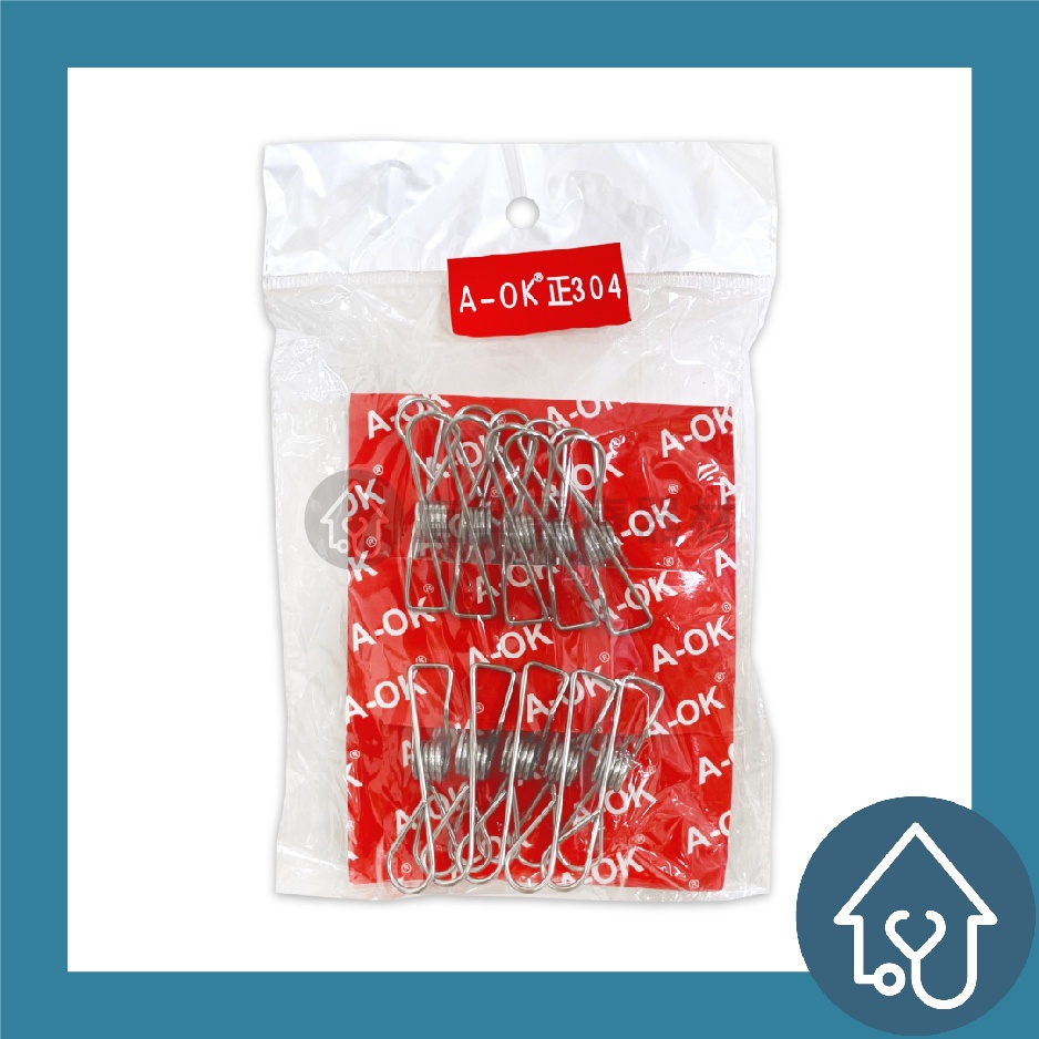 AOK 304 不鏽鋼夾 (10入) 曬衣夾 晾衣夾 | 蝦皮購物