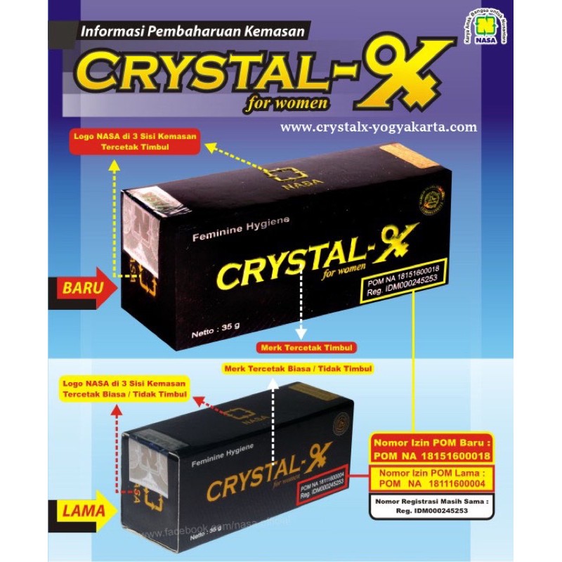 CRISTAL X KEMASAN TERBARU | Obat Perawatan Miss V | 蝦皮購物