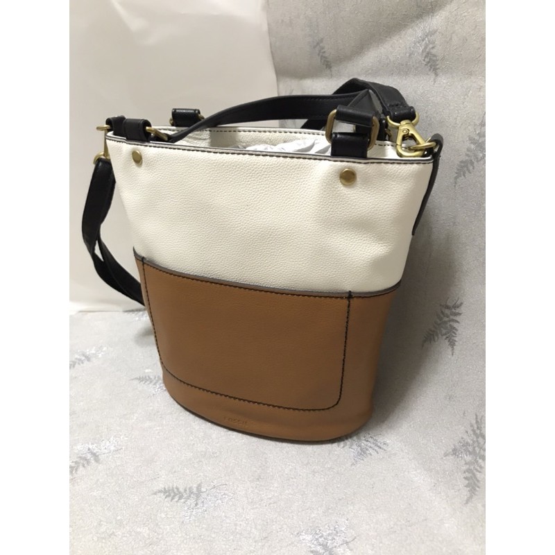 FOSSIL 水桶包 全真皮 手提 斜側 (轉賣 Vannise I 加拿大代購) | 蝦皮購物