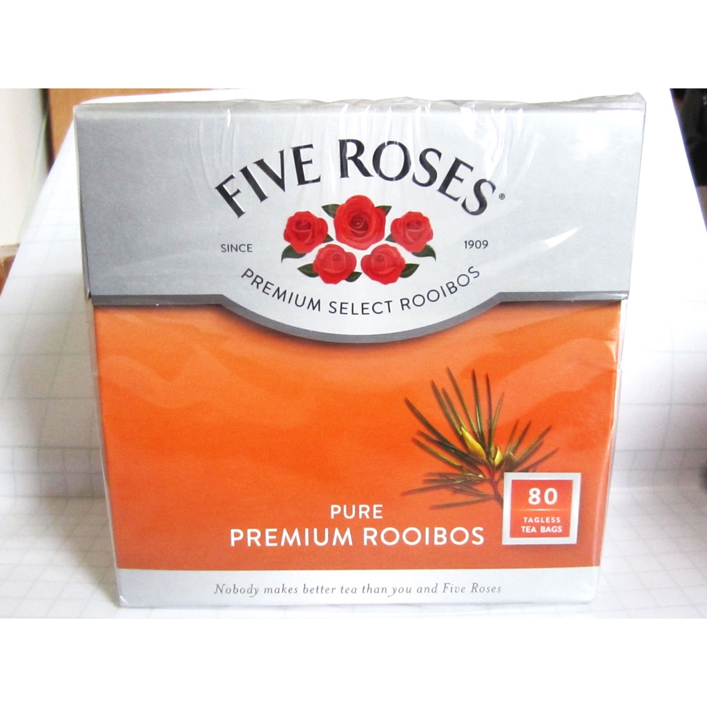 南非國寶茶 Five Roses。Rooibos tea 特選高優等級 原味 (80入/盒) - 有現貨 | 蝦皮購物