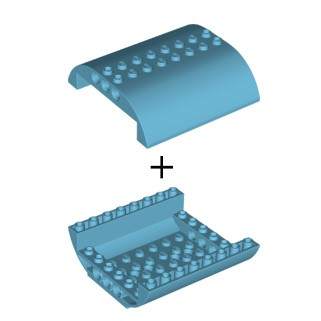 LEGO 6294563 54091 + 6295383 54095 中間 蔚藍色 8x8x2 飛機 機艙體 船艙 艙底 | 蝦皮購物
