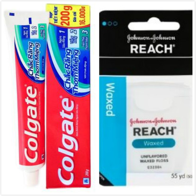【Colgate 】三效合一牙膏(200g*6)+REACH 牙線(55碼)*3 | 蝦皮購物