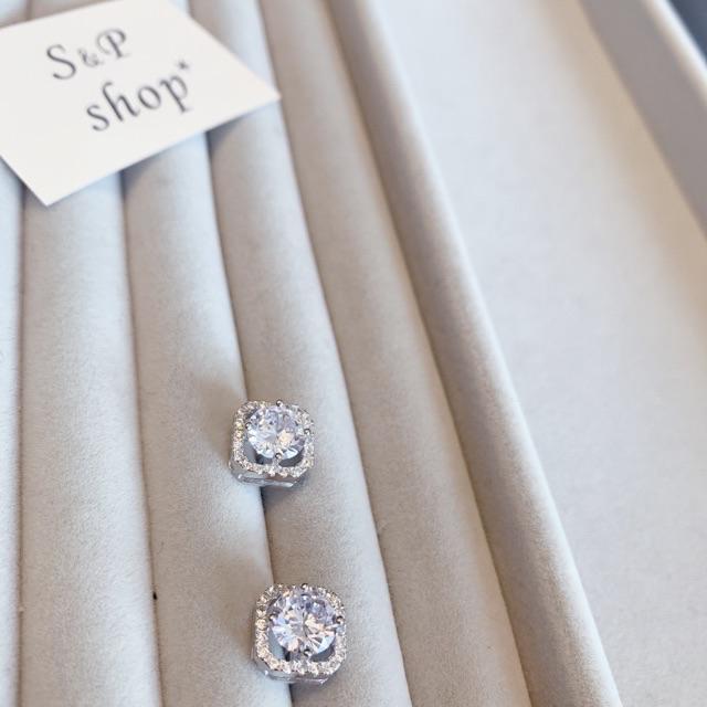 【S&P store】925全純銀 真的不買不行的因為閃瞎👀的閃亮方鑽耳環 正生香港 不易過敏 生日 情人 禮物 現貨 | 蝦皮購物
