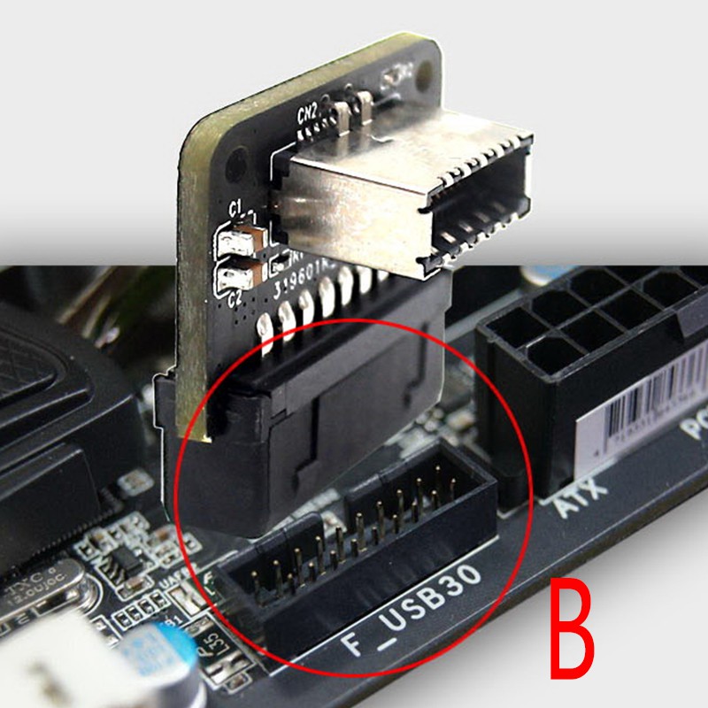 【台灣精品】TYPE-E 轉接頭 主機板內置 USB3 19Pin 20Pin 轉TYPE-E 90度轉接頭 一年保固 | 蝦皮購物