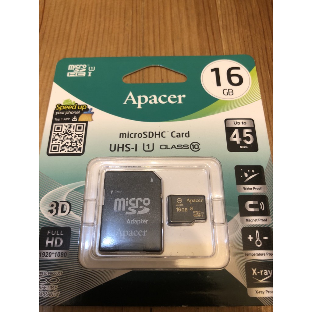 自售 全新含轉接卡 Apacer micro SD C10 高速16G記憶卡 神腦公司貨 | 蝦皮購物