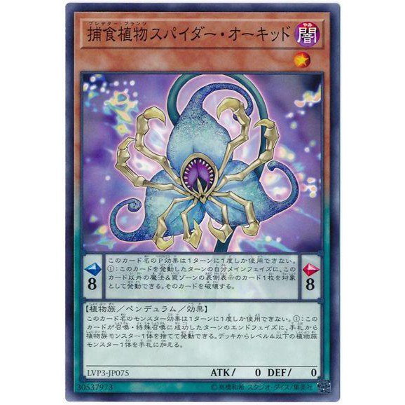 遊戲王 捕食植物蜘蛛蘭 普卡 LVP3-JP075 95-98分 | 蝦皮購物