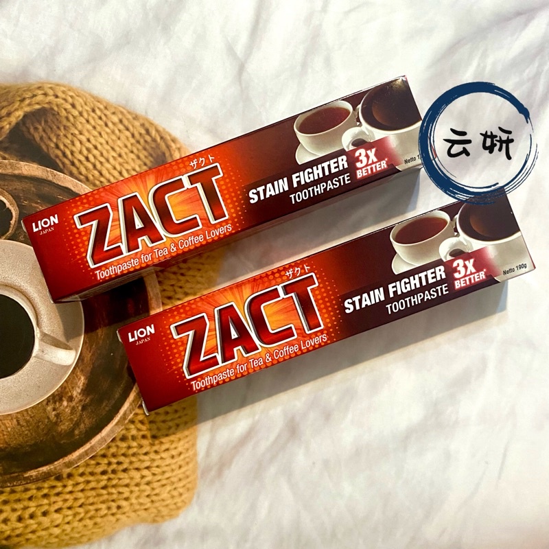 出清！實拍！LION獅王 ZACT 漬脫牙膏 去除茶漬 咖啡垢 抽菸黃垢190g | 蝦皮購物
