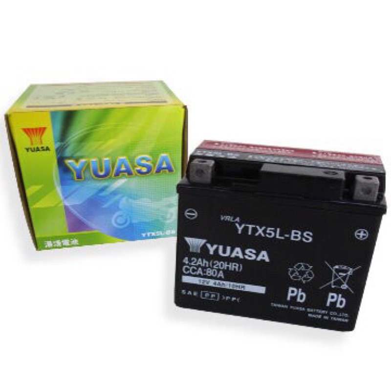 湯淺 YUASA 電池 5號/5L YTX5L-BS YTX5L YTX5 5號電瓶 電池 CUXI RS JOG 得意 | 蝦皮購物