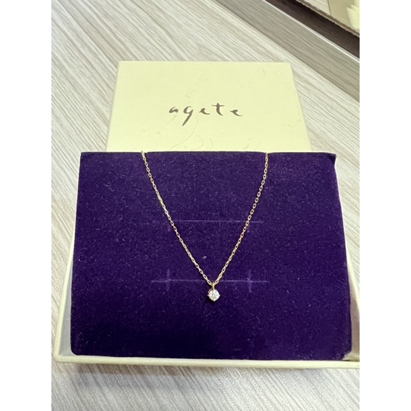 agete 18K金 六分真鑽項鍊 單鑽項鍊 | 蝦皮購物