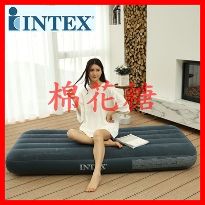 ~棉花糖~ 美國INTEX 64731綠色植毛單人線拉空氣床植絨充氣床墊 76*191*25cm T0032 | 蝦皮購物