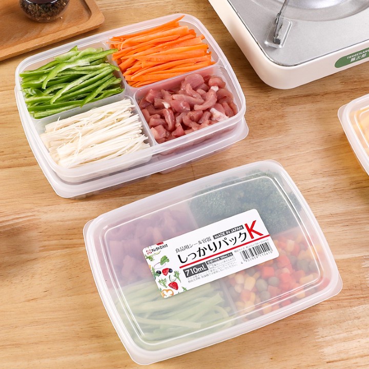 『日本製』K154 分格保鮮盒 (內有4小格) 710mL | 蝦皮購物