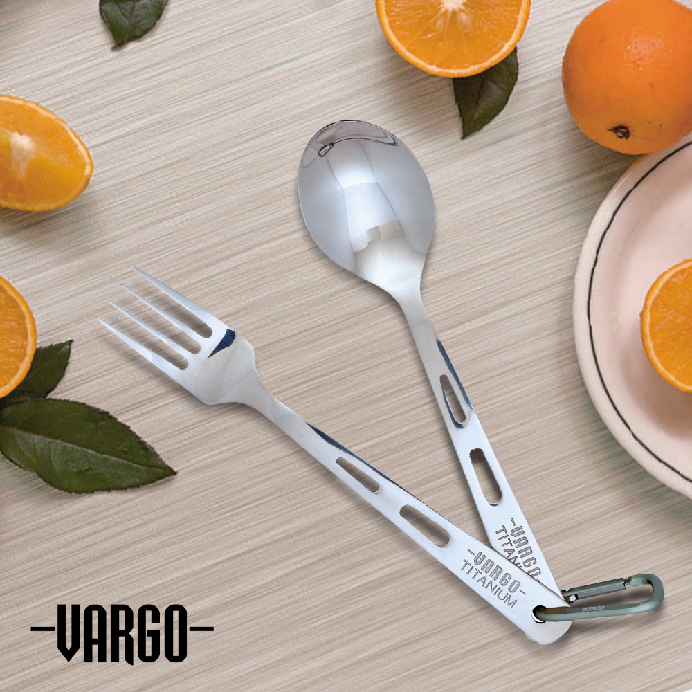【Vargo】VT201 Titanium Spoon & Fork Set 純鈦餐具湯叉兩件組 鈦金色 | 蝦皮購物