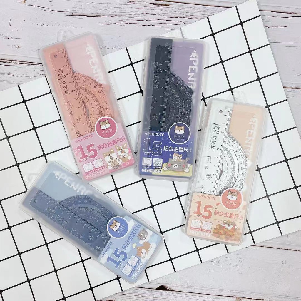 筆樂PENROTE★柴語錄15cm鋁合金4入套尺【正版"獨家"授權】 四入尺 直尺 三角尺 量角器/DTD5043 | 蝦皮購物