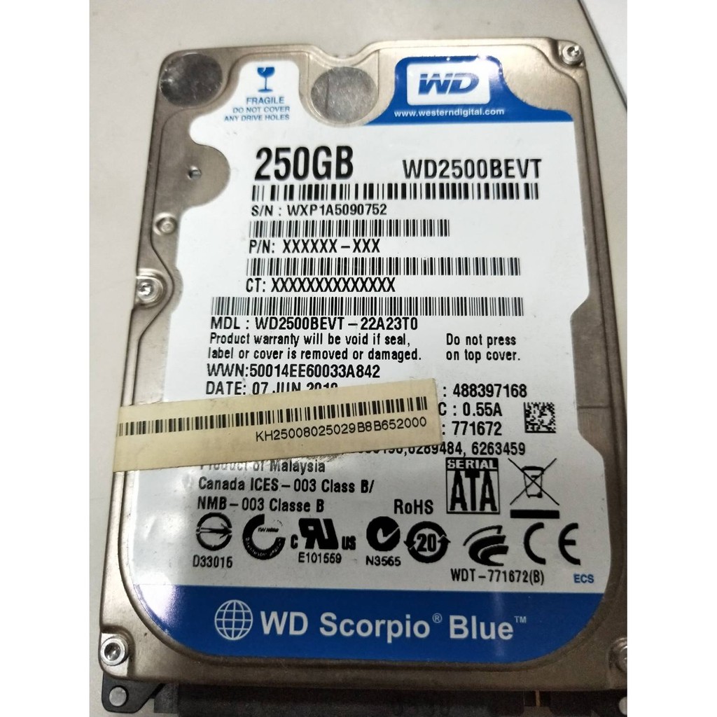 【光華維修中心】WD SATA 2.5吋 250G硬碟(二手故障品 壞軌 可讀取 售出不退) | 蝦皮購物