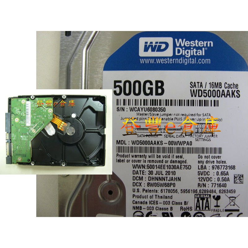 【登豐e倉庫】 F802 WD5000AAKS-00WWPA0 500G SATA3 主機冒煙 救資料 停電造成 | 蝦皮購物