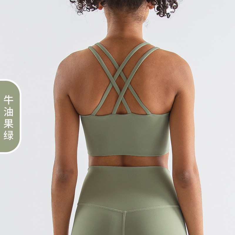 運動內衣 裸感 bra top 運動背心 瑜伽背心雙肩帶運動內衣 女交叉美背內衣 現貨新品 | 蝦皮購物
