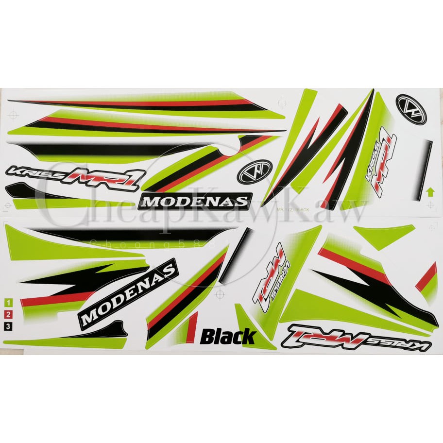 Modenas MR1 車身蓋套裝貼紙 MR1 條紋 MR1 車身罷工 LAMBANG LOGO MOTO MOTOR | 蝦皮購物