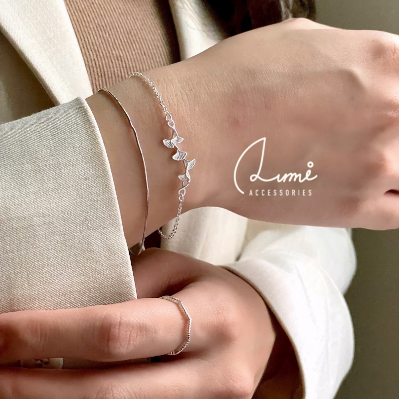 [ALUMI] 銀杏枝葉｜S925純銀 銀杏枝葉造型 手鍊 簡約時尚 飾品 純銀手鍊 | 蝦皮購物