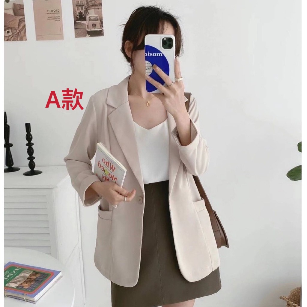 Waroom|台灣現貨 網紅實穿推薦 訂製款女西裝外套|氣質休閒|修身小個子西裝|反摺長袖西裝外套|學生|OL 9983 | 蝦皮購物