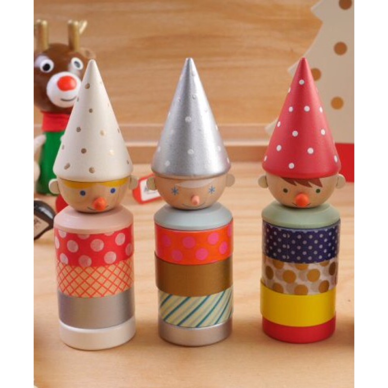 【MARK’S】maste 日本製 聖誕款 小精靈 紙膠帶 木頭製收納座 2色可選擇 生日禮物 和mt一樣好品質 | 蝦皮購物