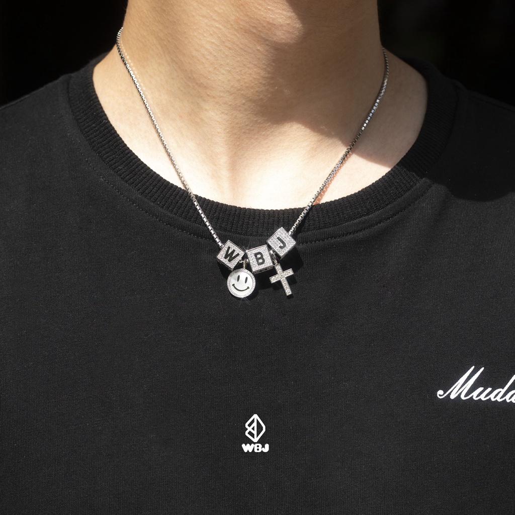 WBJ訂製珠寶 925銀滿鑲字母吊墜項鍊 | DIY訂製銀飾 | 個性姓名吊墜 | 字母項鍊 | 閨蜜禮物 | 蝦皮購物