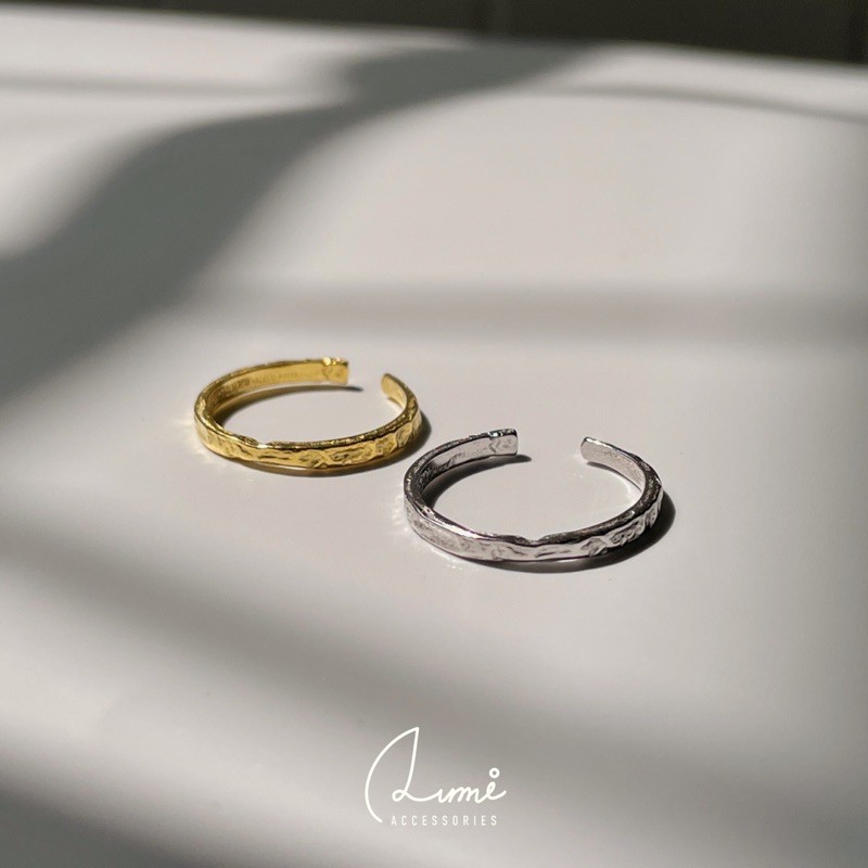 [ALUMI] 金箔細戒｜S925純銀 不規則金箔 開口設計 戒指 線戒 飾品 純銀戒指 | 蝦皮購物