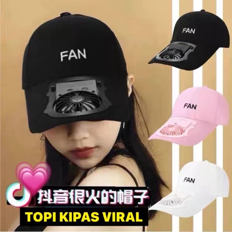 Topi Kipas anti UV Viral Moveable Fan 網紅風扇帽子 | 蝦皮購物