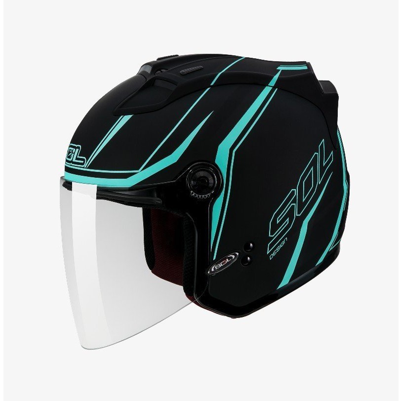 SOL 27S 安全帽 天際 消光黑綠 半罩 3/4罩 通風透氣 LED燈 雙D扣 抗UV | 蝦皮購物