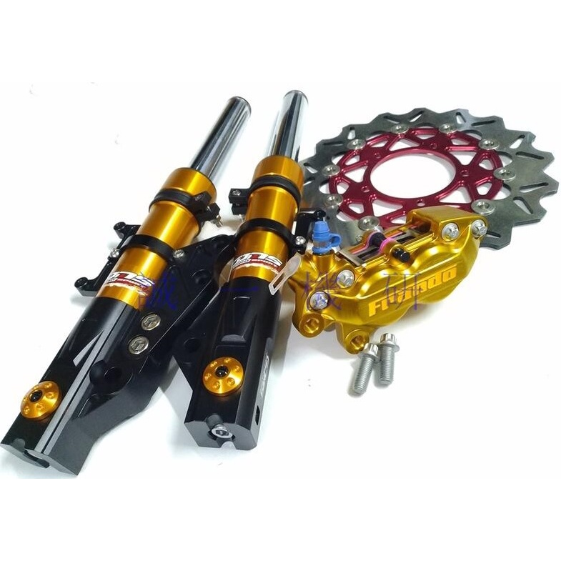 誠一機研 GJMS FF2前叉+BREMBO對四卡鉗+浮動碟盤 DRG 158 MMBCU JET SL 125 三陽 | 蝦皮購物