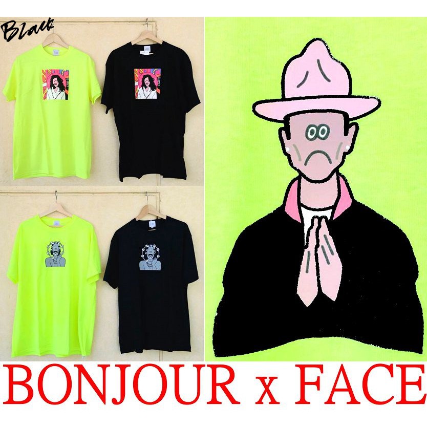 BLACK全新HUMAN MADE主要設計 FACE OKA x BONJOUE清永浩文&藤原浩聯名過的音樂行！塗鴉短T | 蝦皮購物