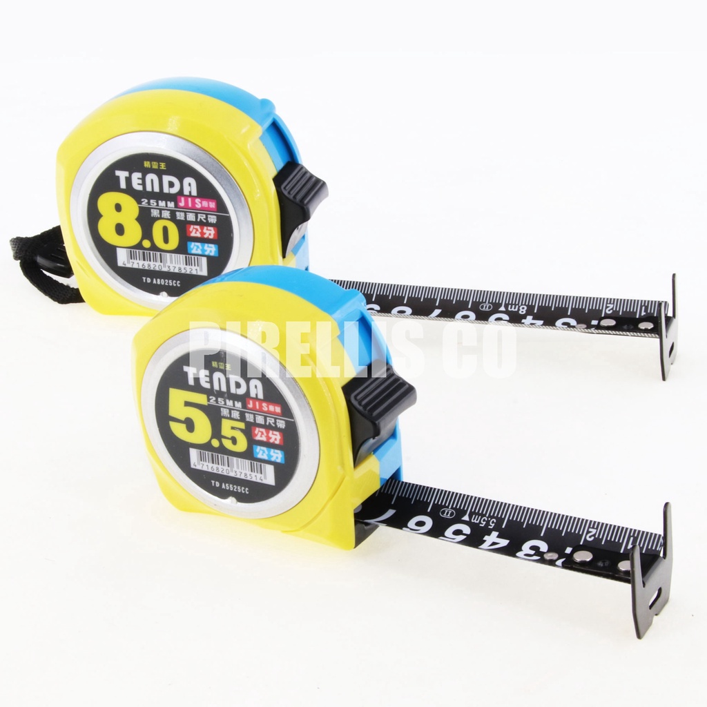 【南陽貿易】TENDA 精靈王 雙面 公分 捲尺 5.5M 8M 25mm寬 公分尺 測量尺 米尺 黑色尺帶 黑尺帶 | 蝦皮購物