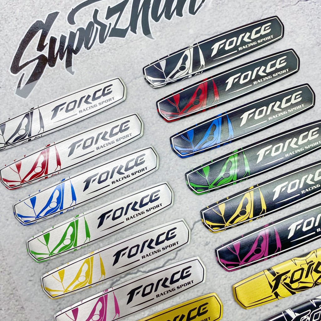 【東亞銘板。24h出貨】Force左邊款。大牌飾貼 鋁牌－車貼/鈦牌/鋁貼/force2.0/機車貼紙/反光片 | 蝦皮購物