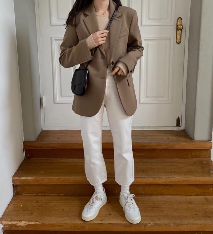 奶茶系列經典 西裝外套（深杏 現貨） | 蝦皮購物