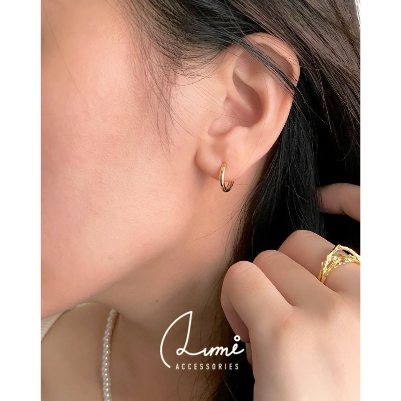 [ALUMI] 基礎小圈｜S925純銀 鍍金 睡覺不用摘 基本款 小細圈 耳環 耳扣 飾品 純銀耳環 | 蝦皮購物